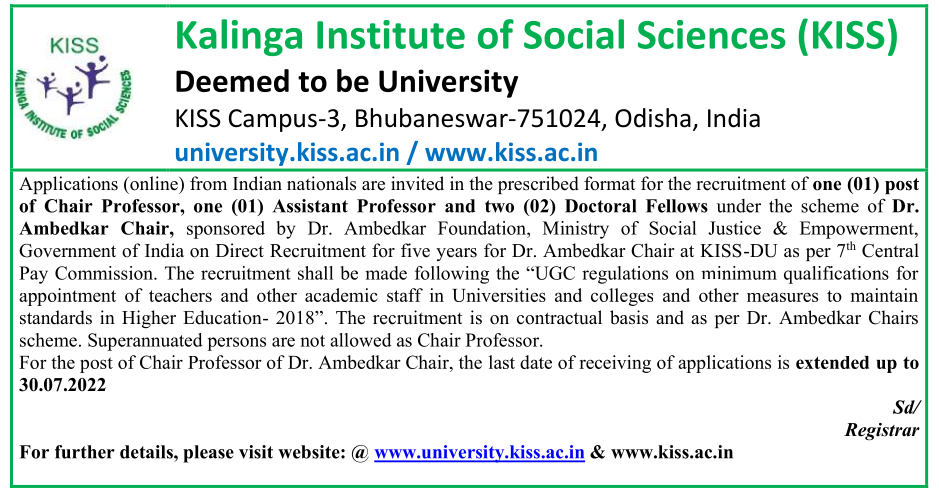 Careers - KISS - Kalinga Institute of Social Sciences